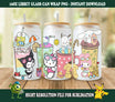 Kitty and Friends Pink Cat PNG, Kawaii Kitty 16oz Glass Can PNG Design ...