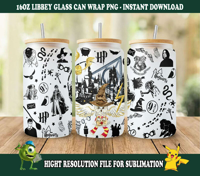Harry Potter PNG, Libbey Glass PNG, Can Glass Wrap, Hogwarts Design ...