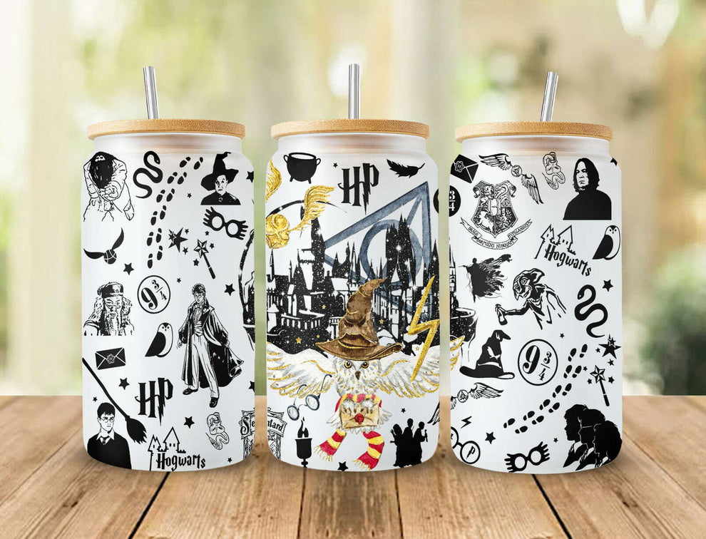 Harry Potter PNG, Libbey Glass PNG, Can Glass Wrap, Hogwarts Design ...